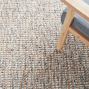 Scandi Handloomed Wool & Jute Grey Rug - Etsy