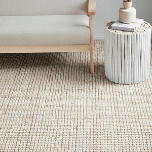 Scandi Handloomed Natural Wool & Jute Rug - Etsy