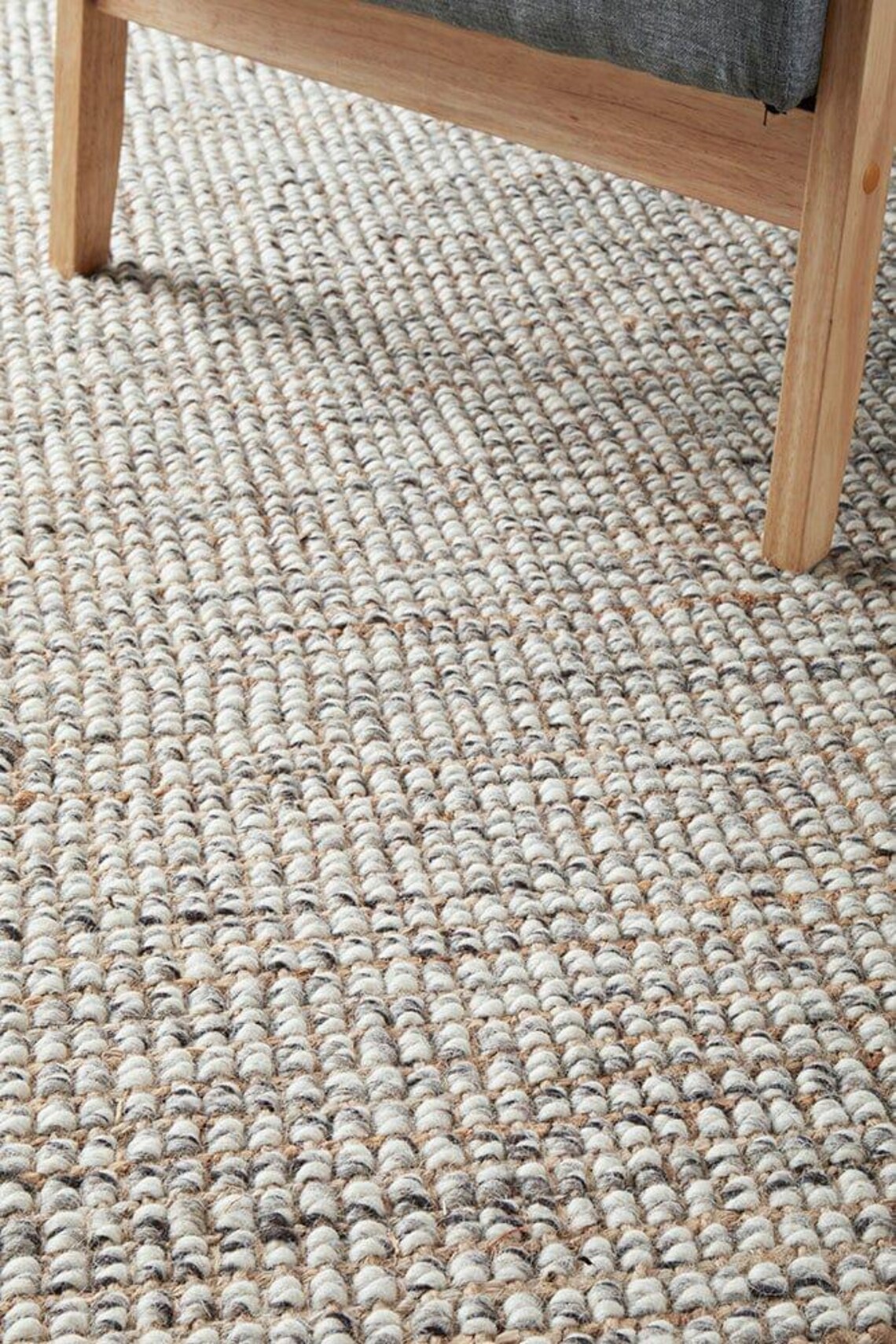 Scandi Handloomed Wool & Jute Grey Rug - Etsy