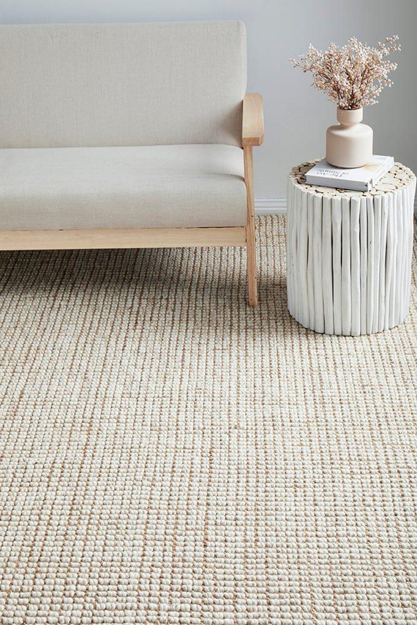 Scandi Handloomed Natural Wool & Jute Rug - Etsy Canada