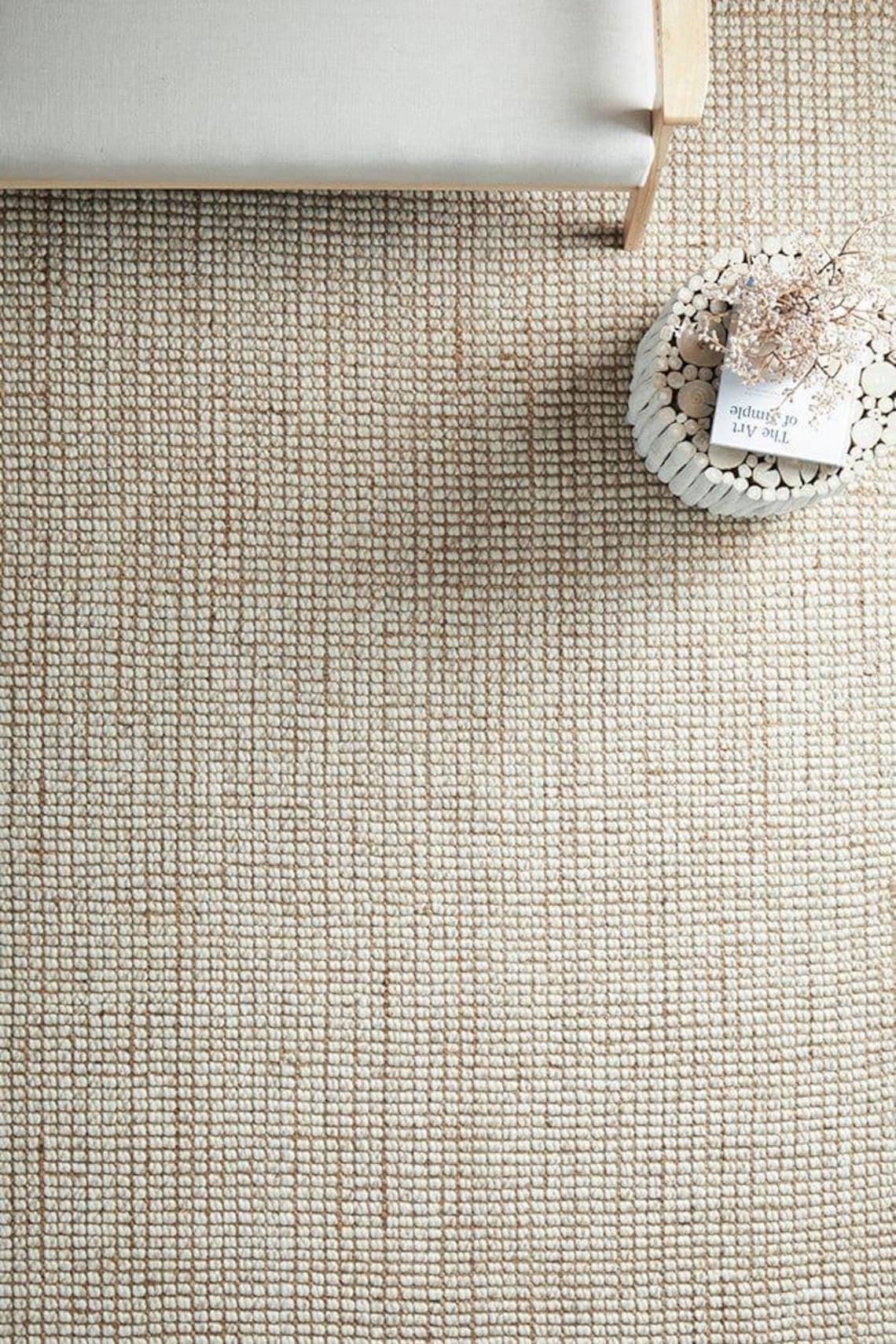 Scandi Handloomed Natural Wool & Jute Rug - Etsy
