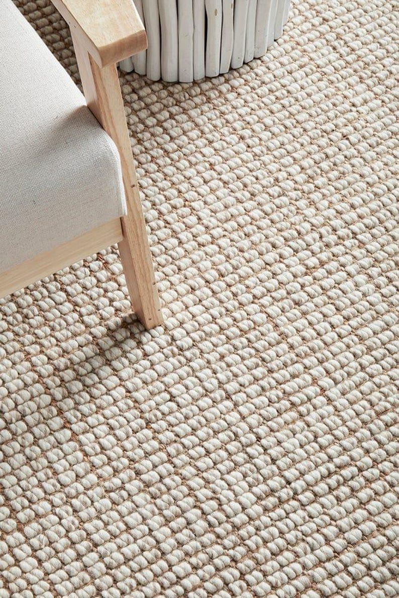 Scandi Handloomed Natural Wool & Jute Rug - Etsy