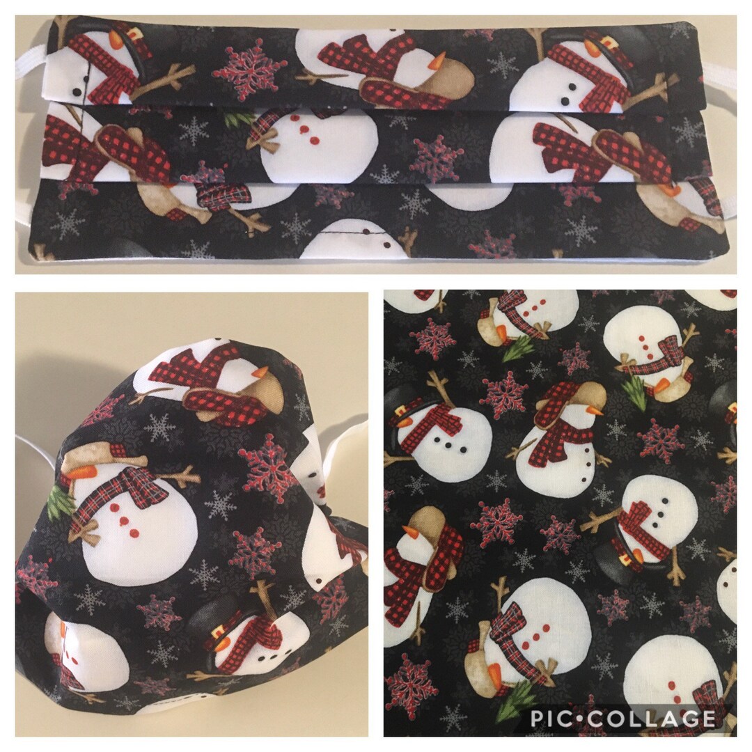 SNOWMAN Face Mask / Available in 2 Styles 3 Layers With - Etsy