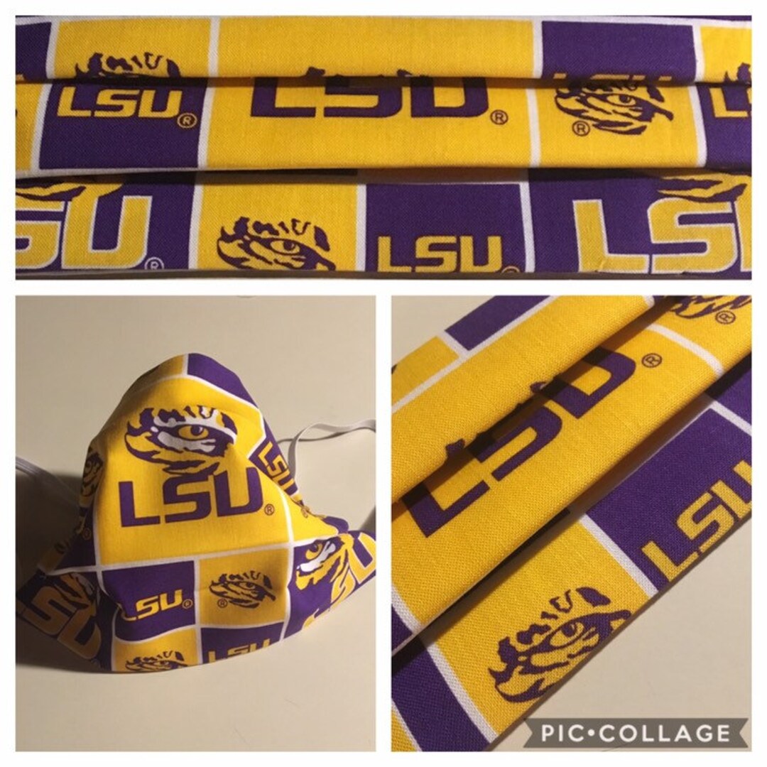 LSU FACE MASK / Washable Reusable / 2 Styles Available 3 - Etsy