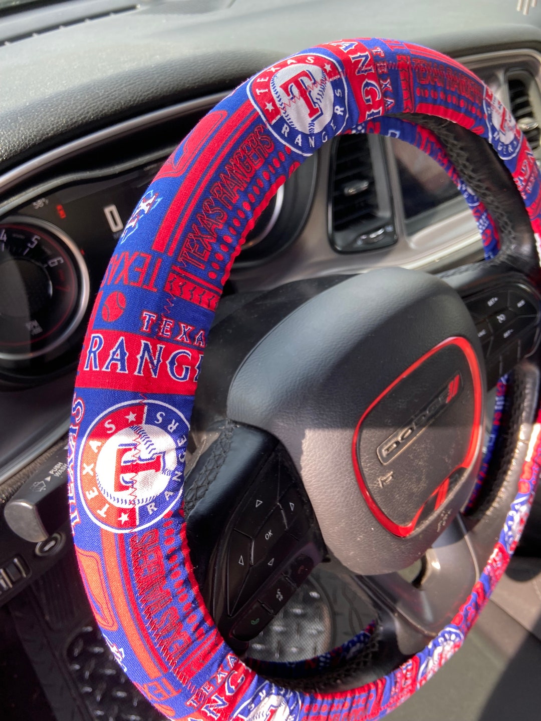 TEXAS RANGERS Steering Wheel Cover / Machine Washable / Texas Rangers ...