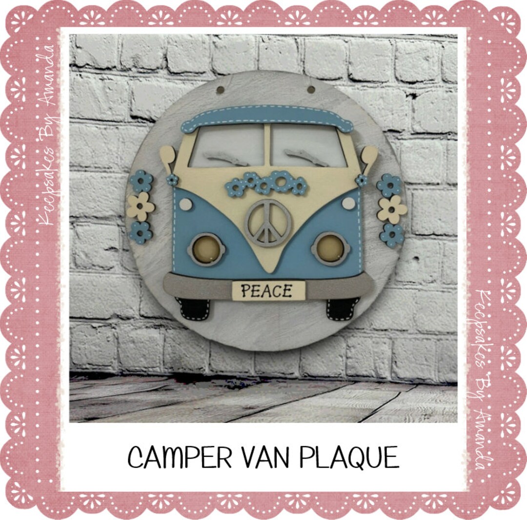 MDF Camper Van Plaque Hand Painted Gift, VW Camper Wall Sign, VW Camper ...