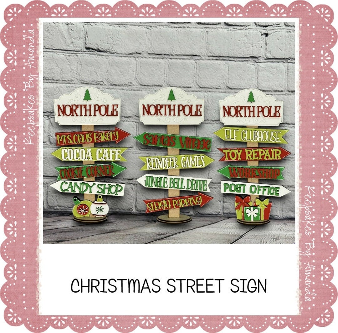 North Pole Christmas Direction Sign - Etsy UK