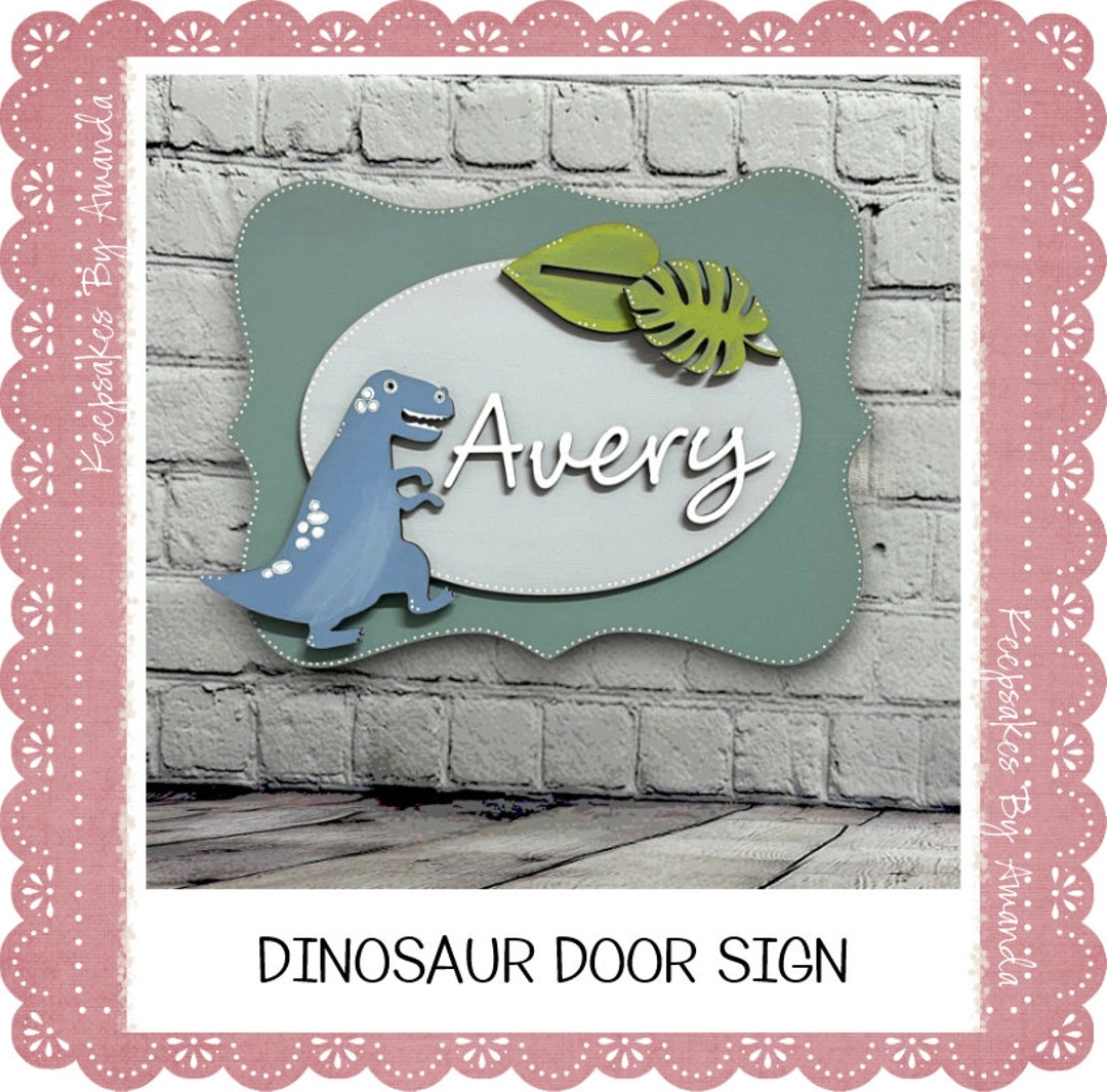 Personalised Dinosaur Door Sign, Dinosaur, Children's, Family, Birthday ...