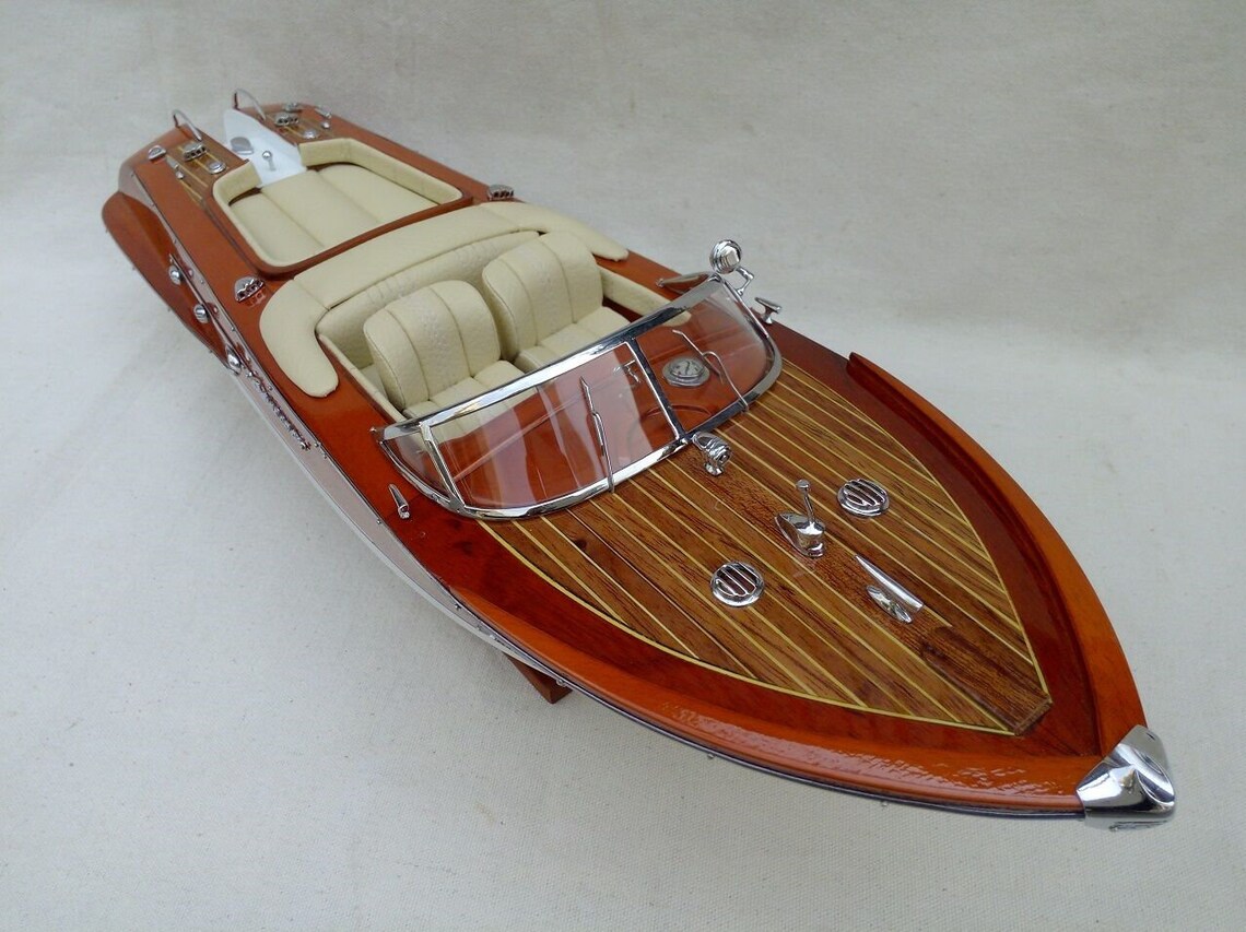 Handmade Wooden Riva Aquarama 26 Wood Model Boat L60cm Cream Seats - Etsy