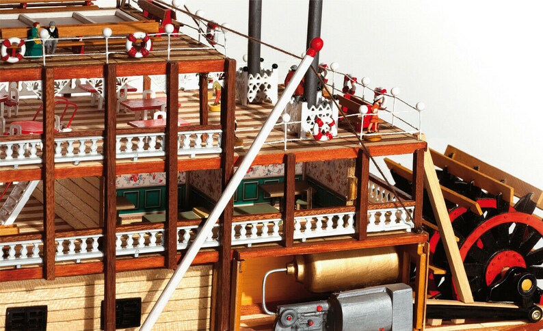 Handmade Wooden Occre Mississippi Paddle Steamer 180 Scale Wooden Model ...