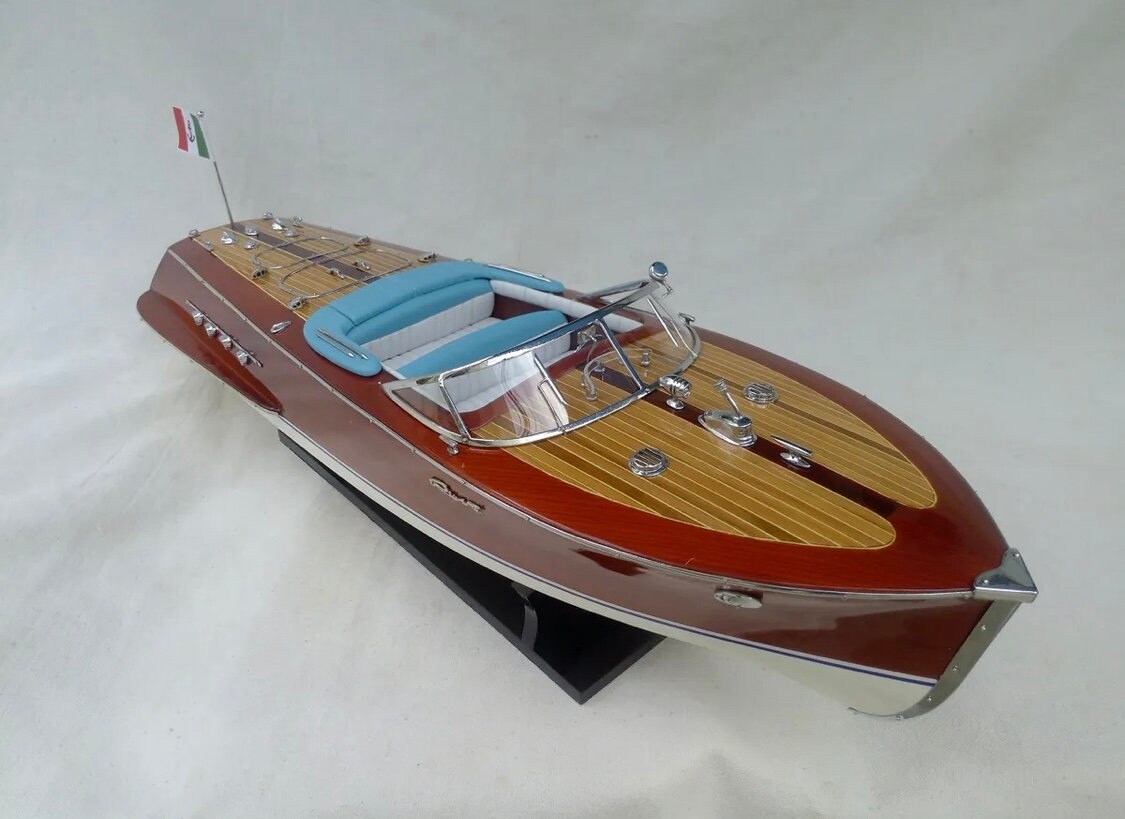 Handmade Wooden Riva Aquarama Tritone 26" Wood Model Boat Gift ...
