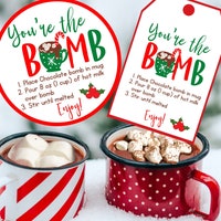 Downloadable PDF - Hot Chocolate Bomb Printable Gift Tag 2 Designs ...
