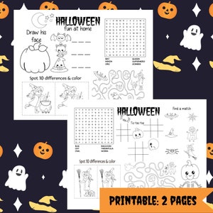 Instant Download Halloween Printable Mats for Kids, Printable Halloween ...
