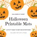 Instant Download Halloween Printable Mats for Kids, Printable Halloween ...