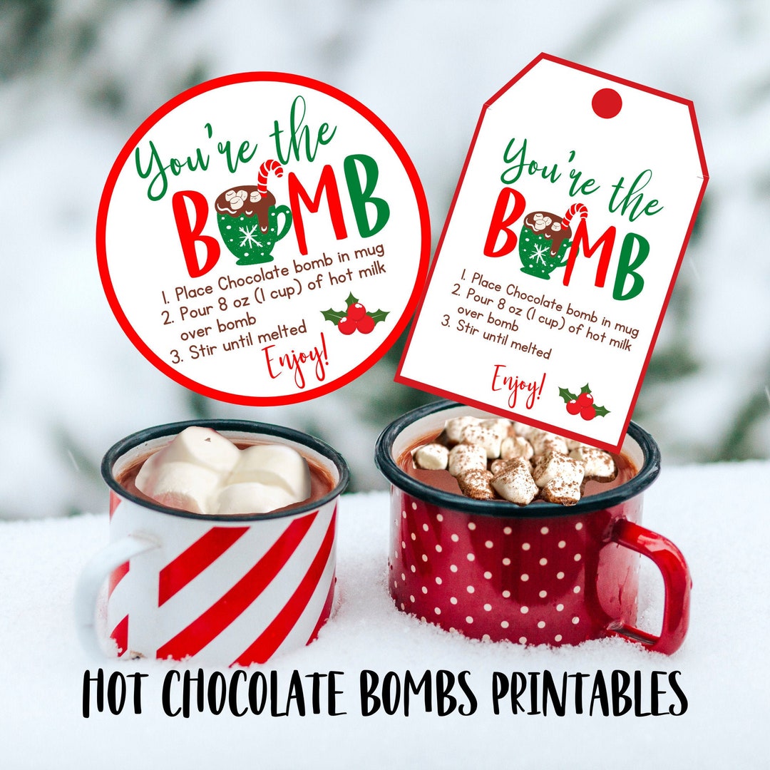 Hot Chocolate Bomb Tag| Chocolate Bomb Printable DIY | Printable ...