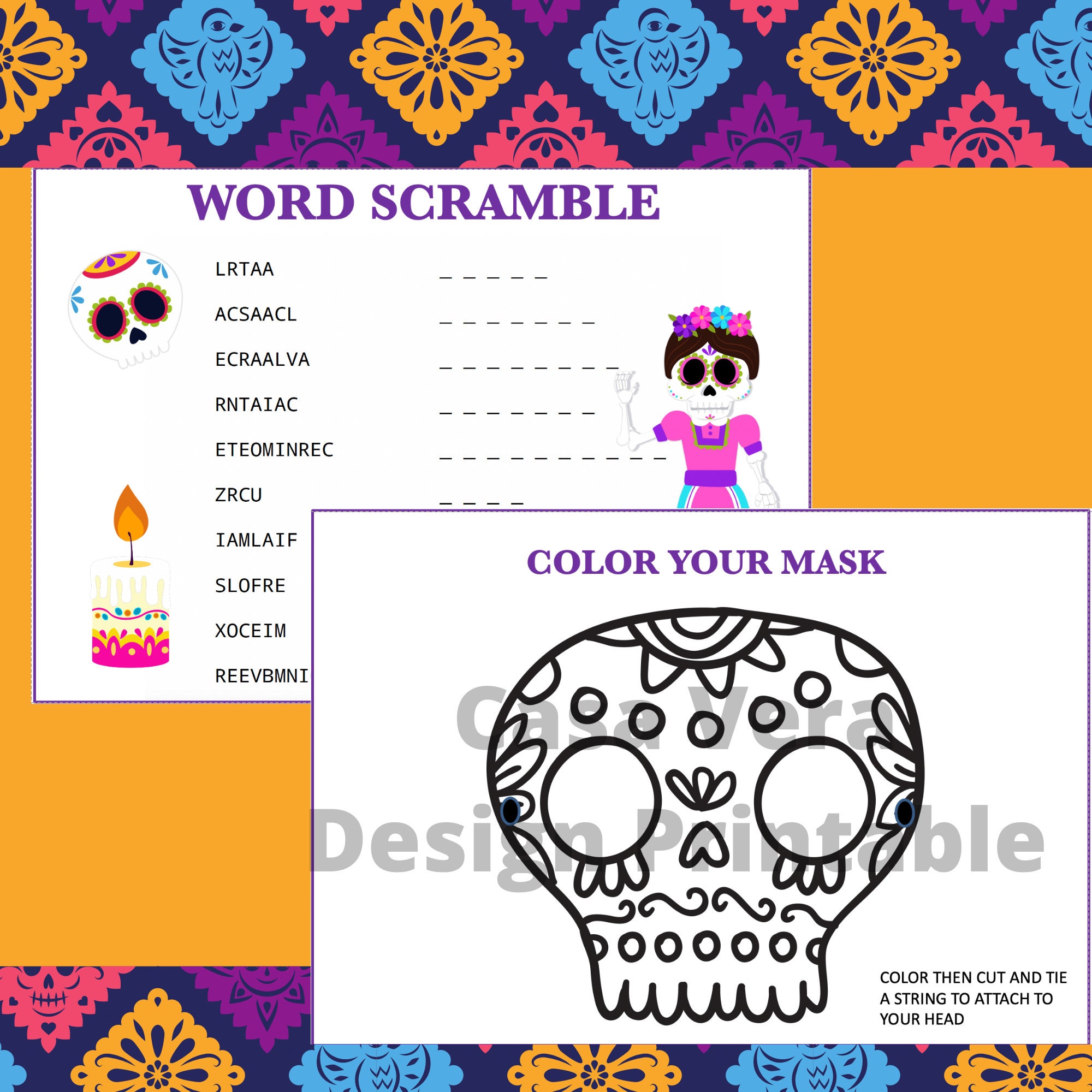 Dia De Los Muertos Printable PDF for Kids, Printable Day of the Dead ...