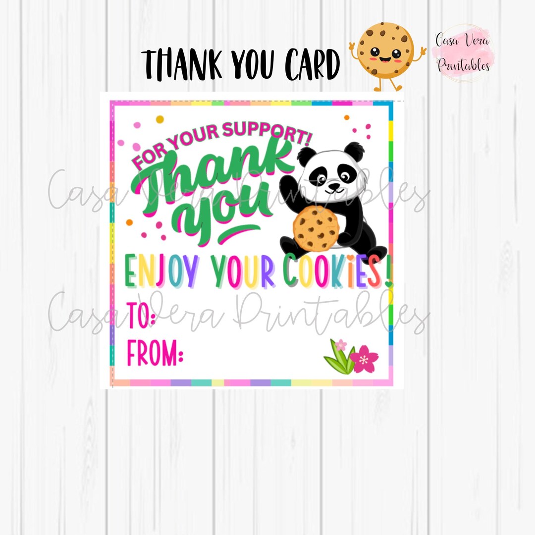 Thank You Girl Scout Cookie Printable Little Brownie Cookies ABB OR LBB ...