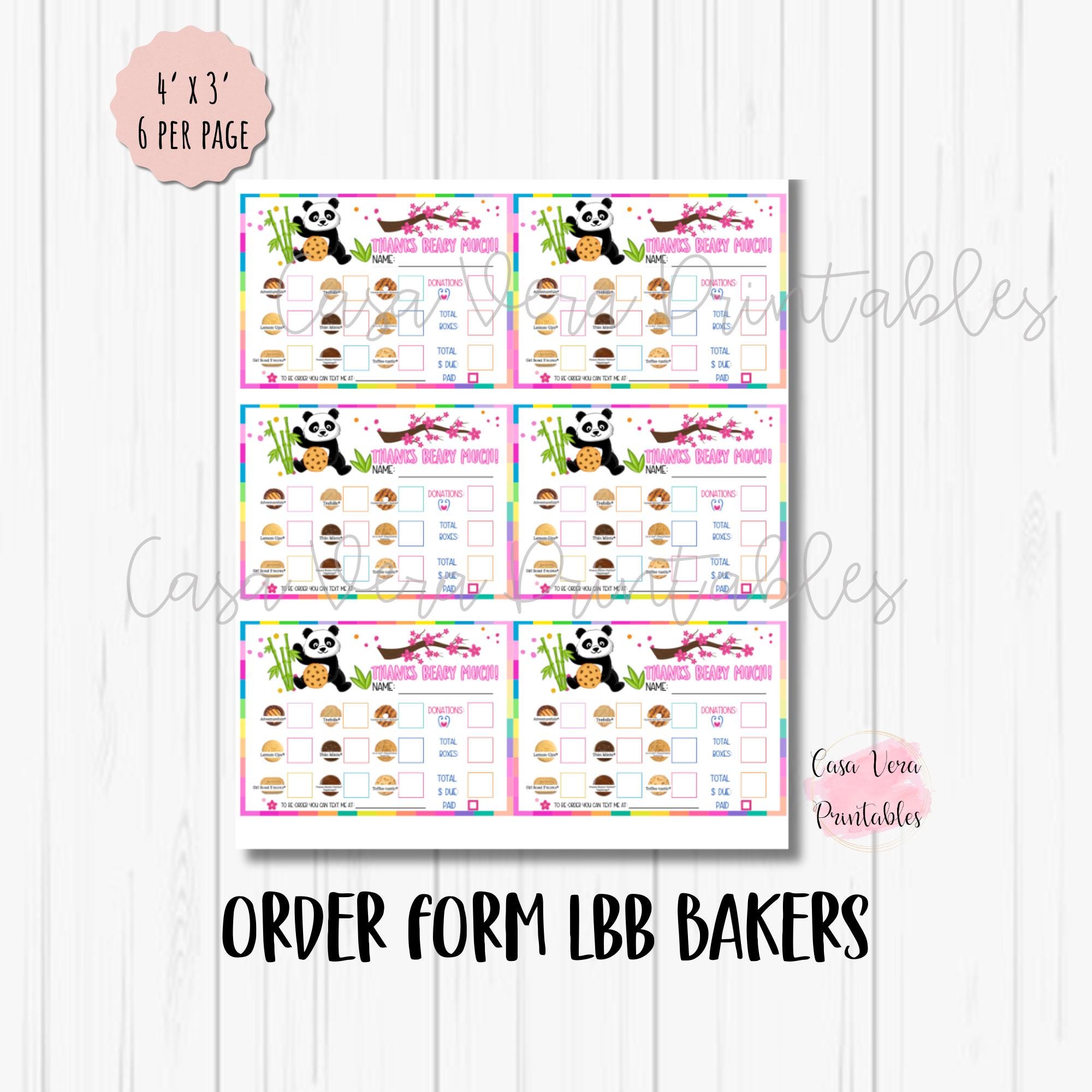 LBB Girl Scout Cookie Order Thank You Printable Little Brownie Cookies ...