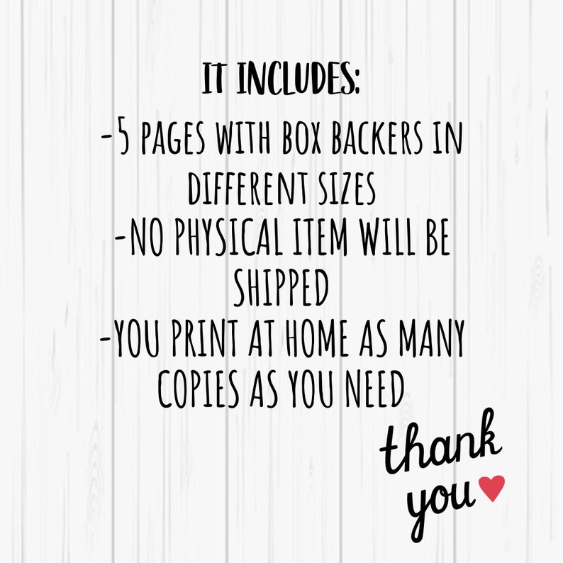 Printable Valentine's Day Bundle of Box Backers 5 Different Sizes ...