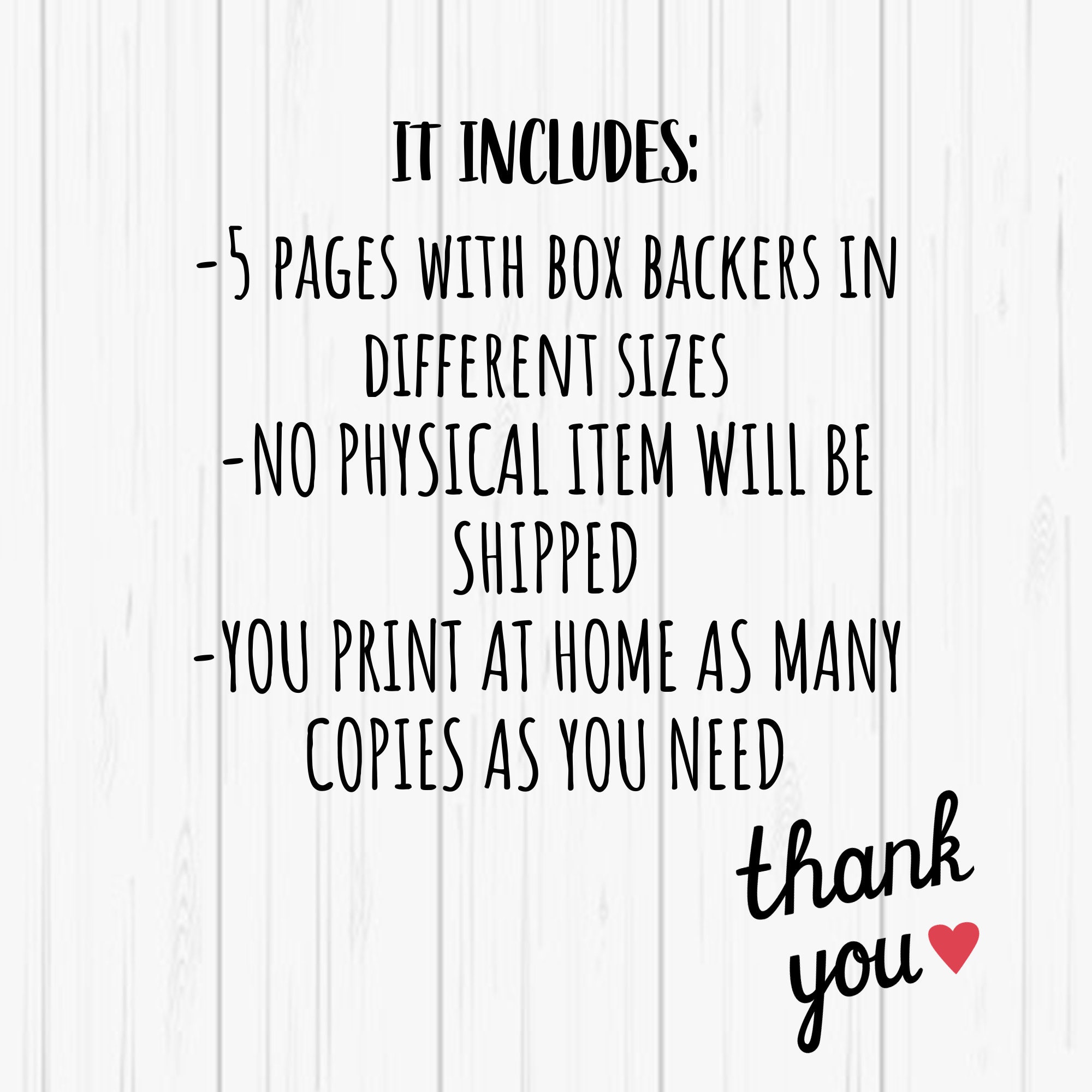 Printable Valentine's Day Bundle of Box Backers 5 Different Sizes ...