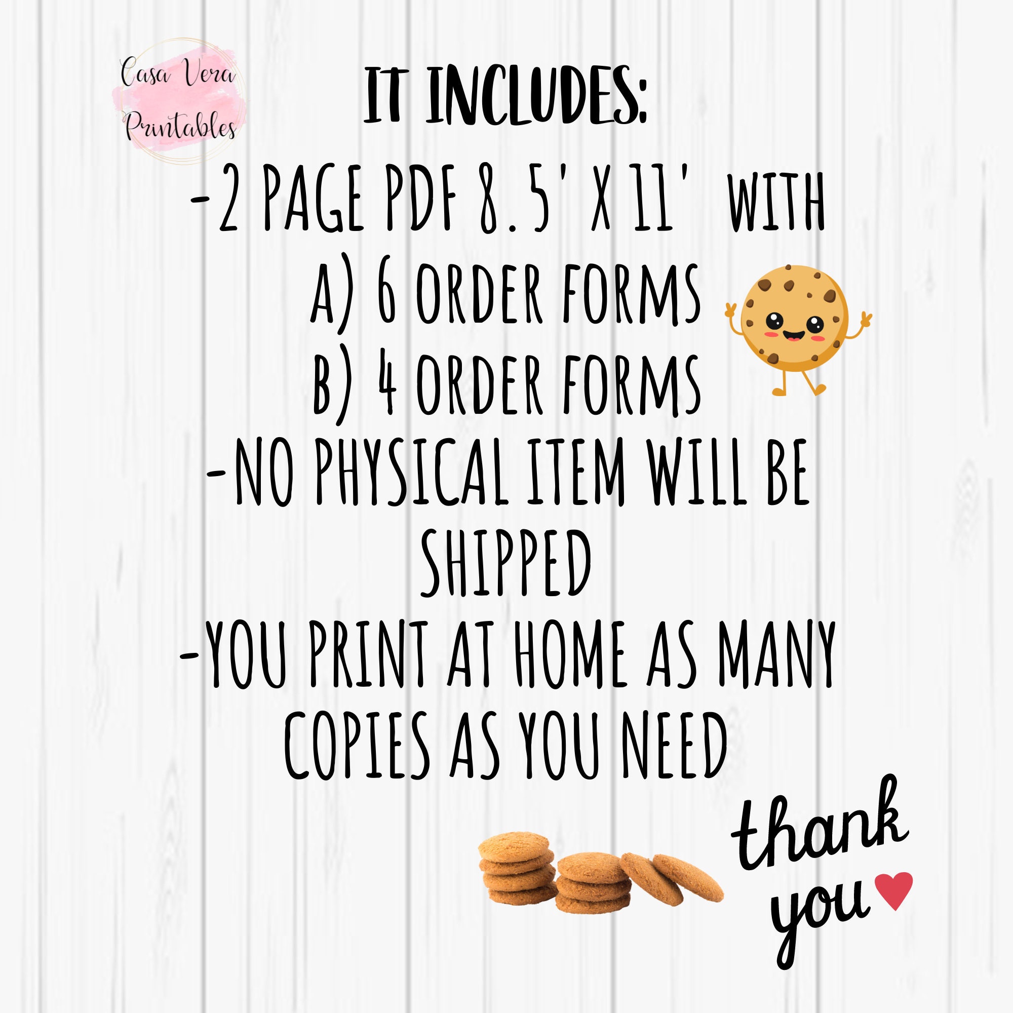 LBB Girl Scout Cookie Order Thank You Printable Little Brownie Cookies ...