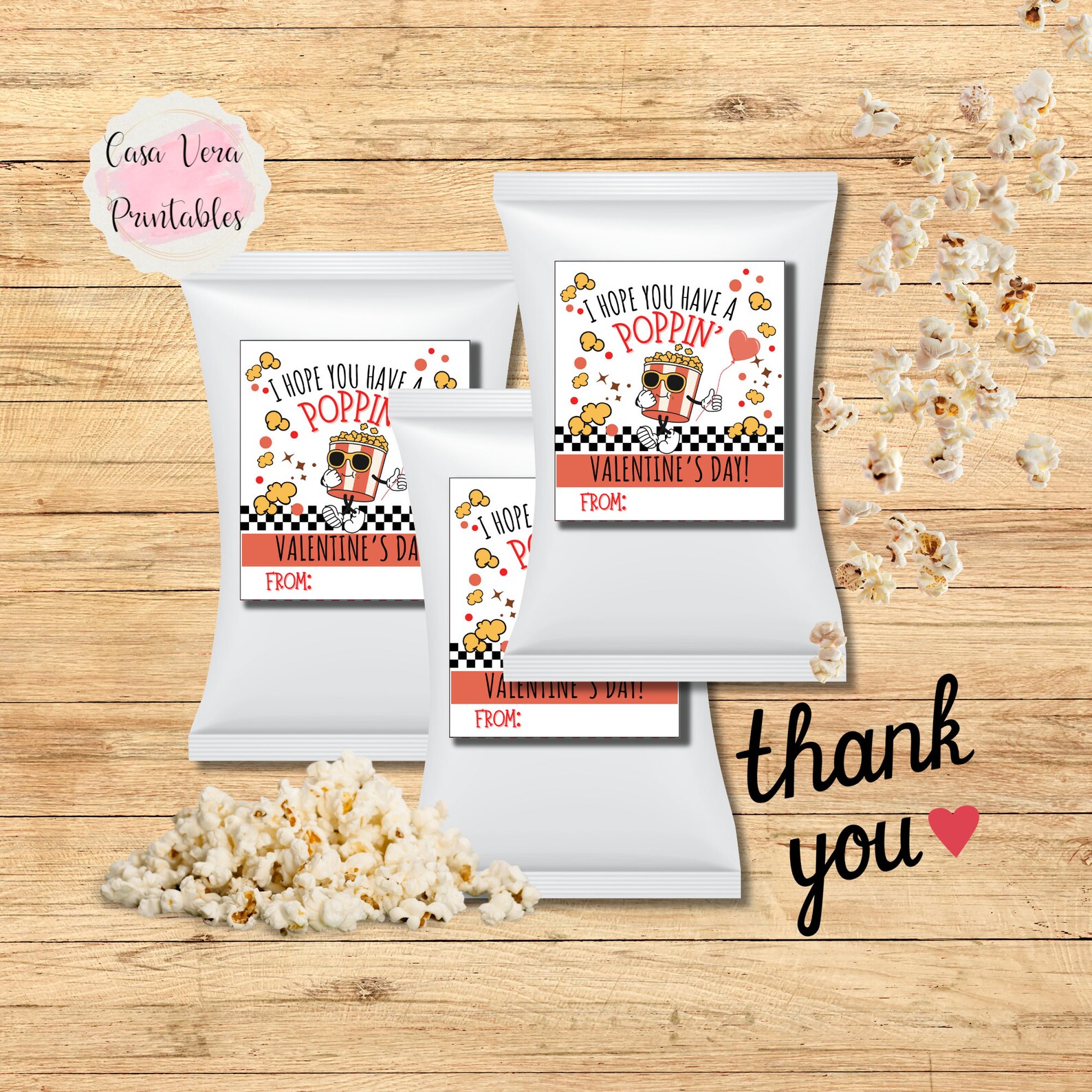 Happy Valentines Day Popcorn Tags | Classmate Valentines Gifts ...