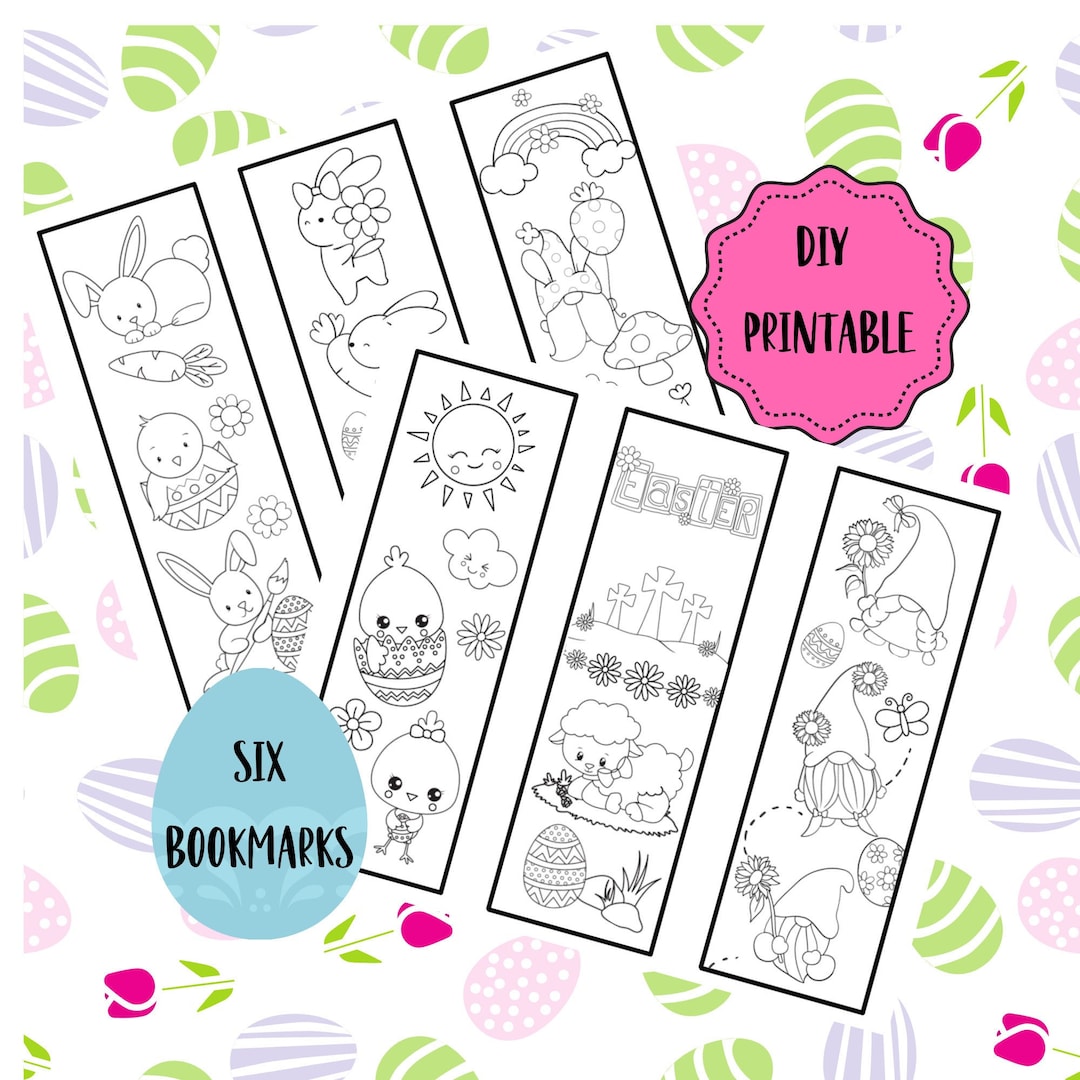Easter Bookmark Coloring Pages/ Easter Kid's Activity/ Bookmarks for ...
