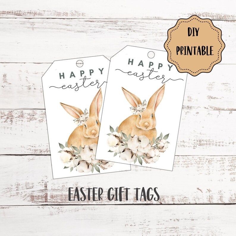 Happy Easter Day Tags / Easter Gift Tag / Easter Day Cards/ Easter ...