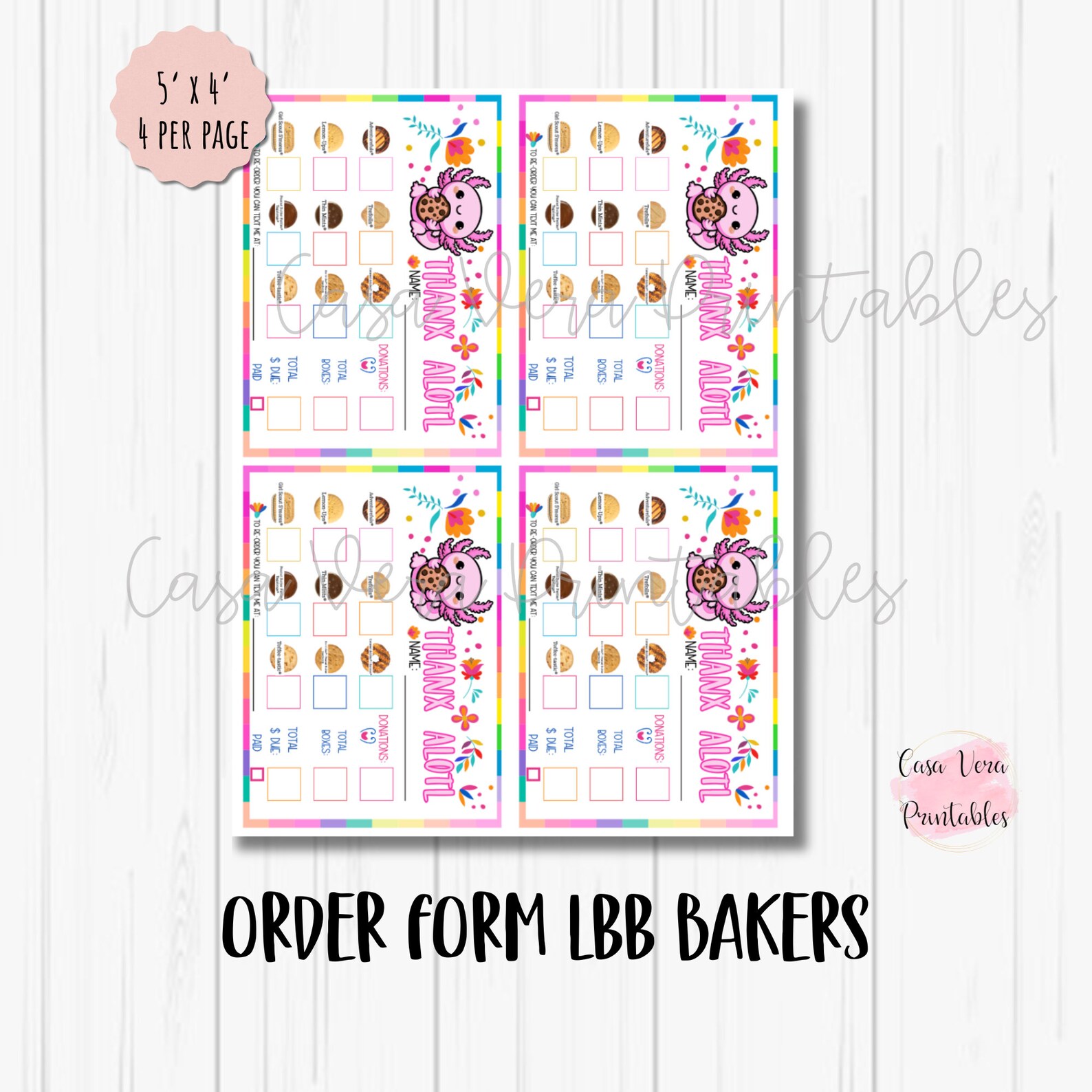LBB Girl Scout Cookie Order Thank You Printable Little Brownie Cookies ...
