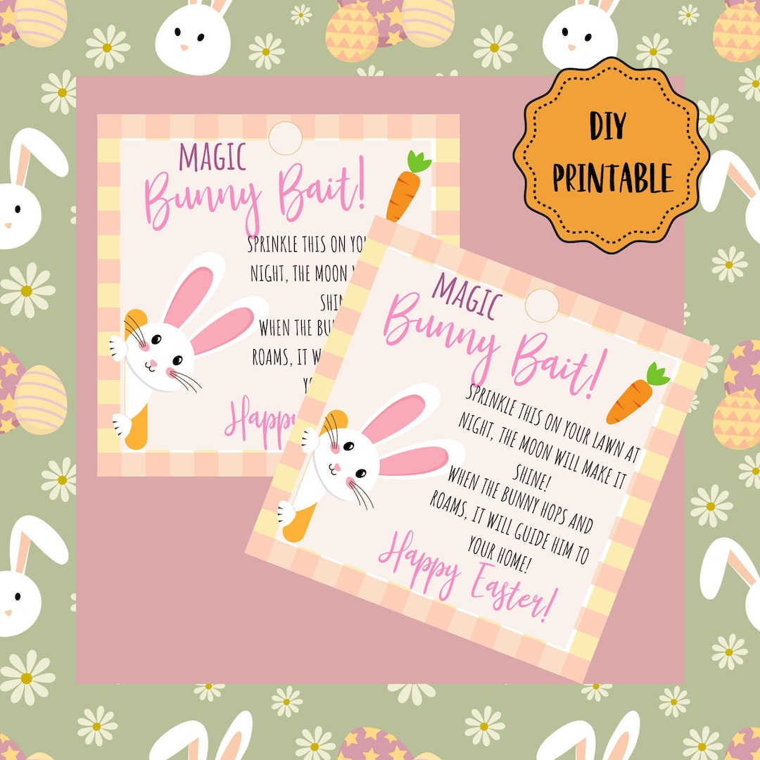 Easter Bunny Bait/ Gift Tag for Easter/ Kids Easter Eve Activity ...