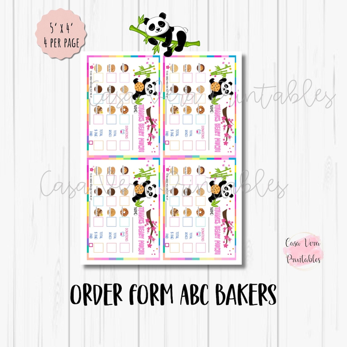 ABC Girl Scout Cookie Order Thank You Printable Little Brownie Cookies ...