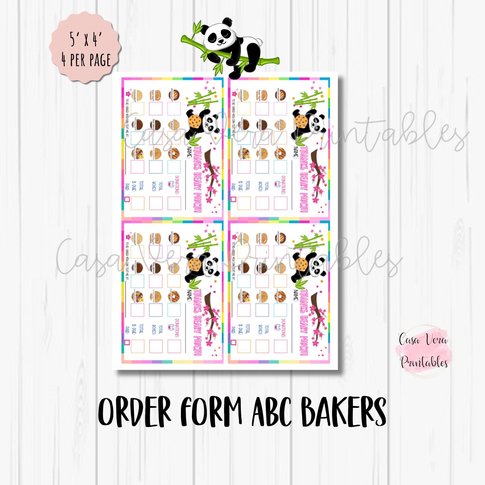 ABC Girl Scout Cookie Order Thank You Printable Little Brownie Cookies ...