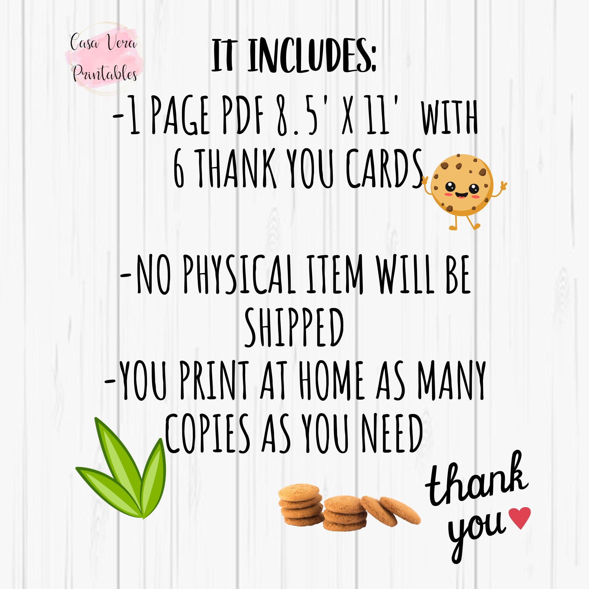 Thank You Girl Scout Cookie Printable Little Brownie Cookies ABB OR LBB ...