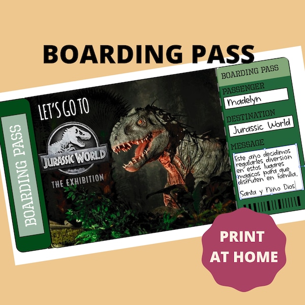 Printable Jurassic World Ticket - Etsy