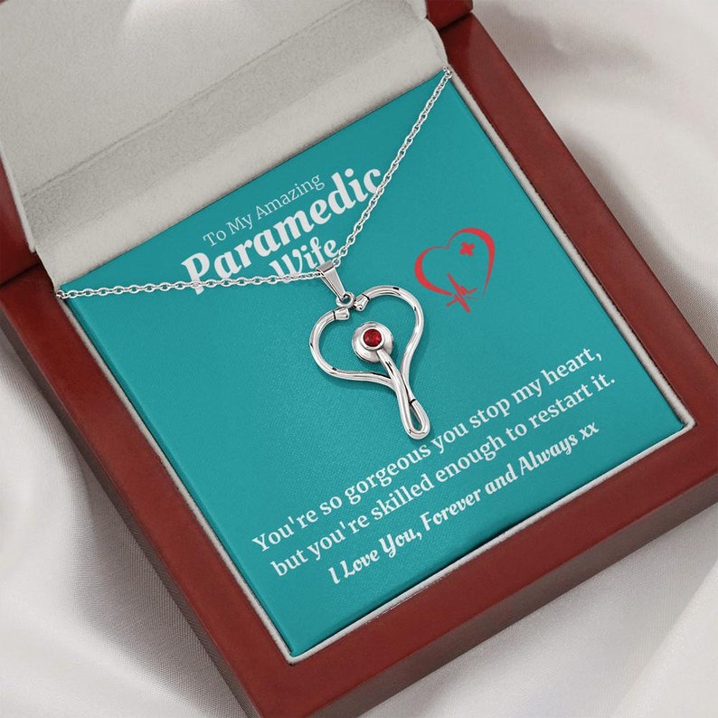 EMT Gift for Paramedic Necklace, First Responder Stethoscope Necklace ...