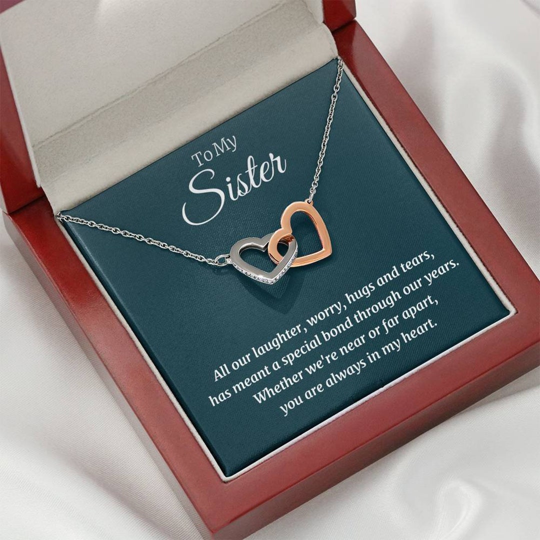 Sister Gift, Necklace for Sister, to My Sister, Sister Message Card - Etsy