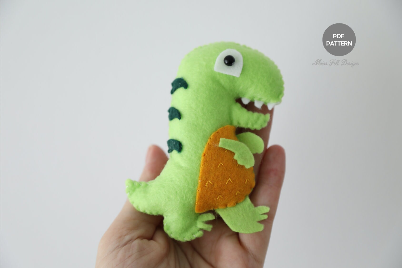 Felt Pattern Cute Dinosaur PDF, Pattern Dinosaur Felt Sewing, Dinosaur ...
