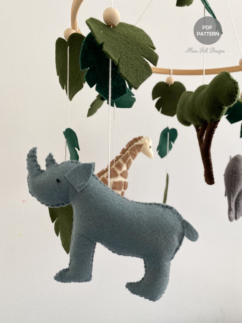 Jungle Animal Sewing PDF Pattern, Safari Felt Animals (digital Pattern ...