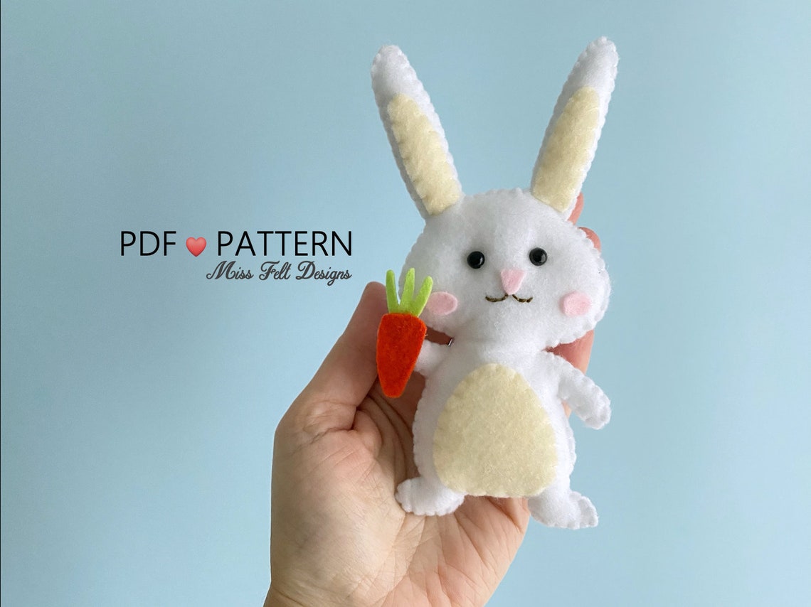 Bunny PDF Pattern Felt, Easter Pattern, Easter Ornaments, Felt Bunny ...