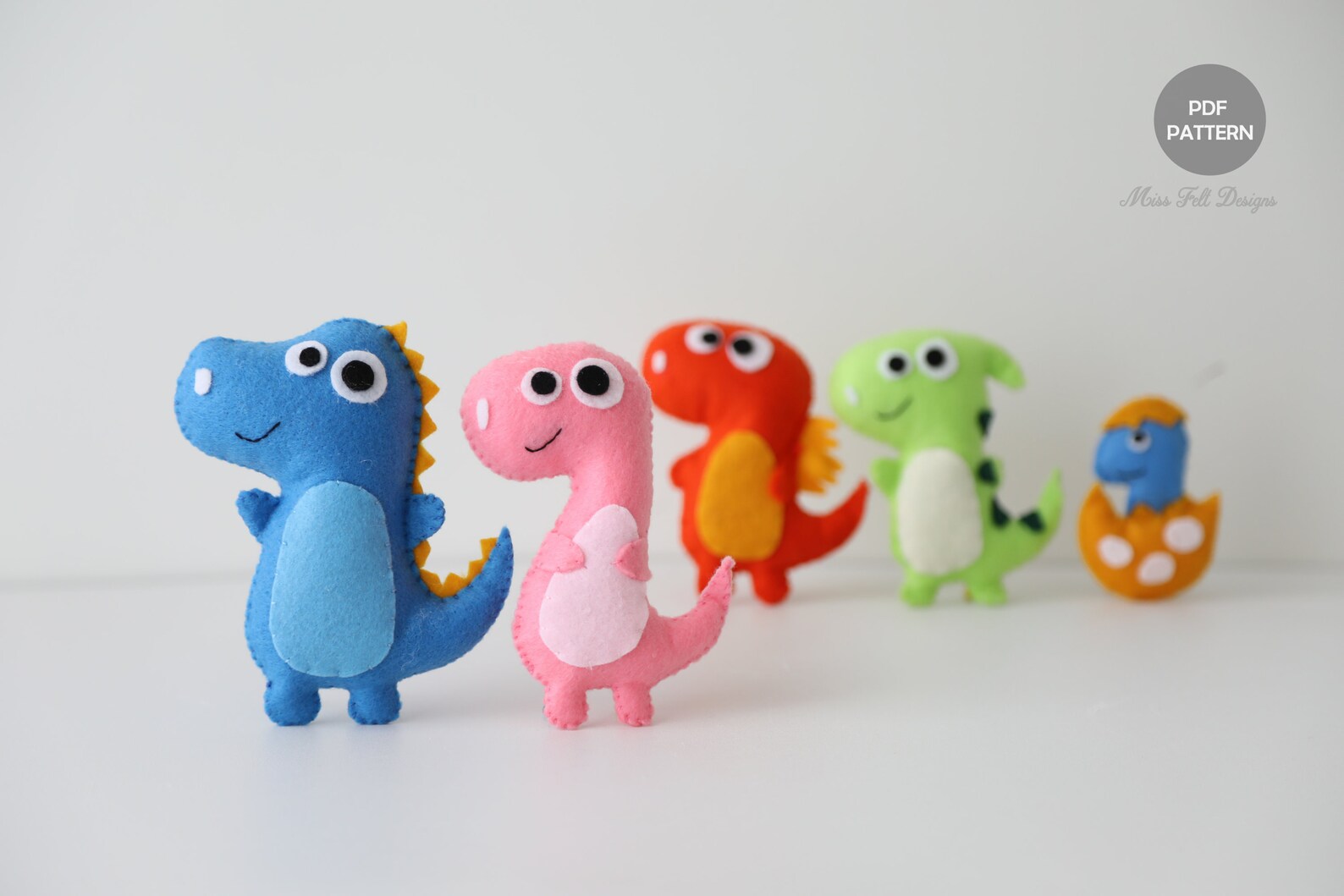 Felt Pattern Dinosaur PDF Pattern Dinosaur Felt Sewing Cute - Etsy