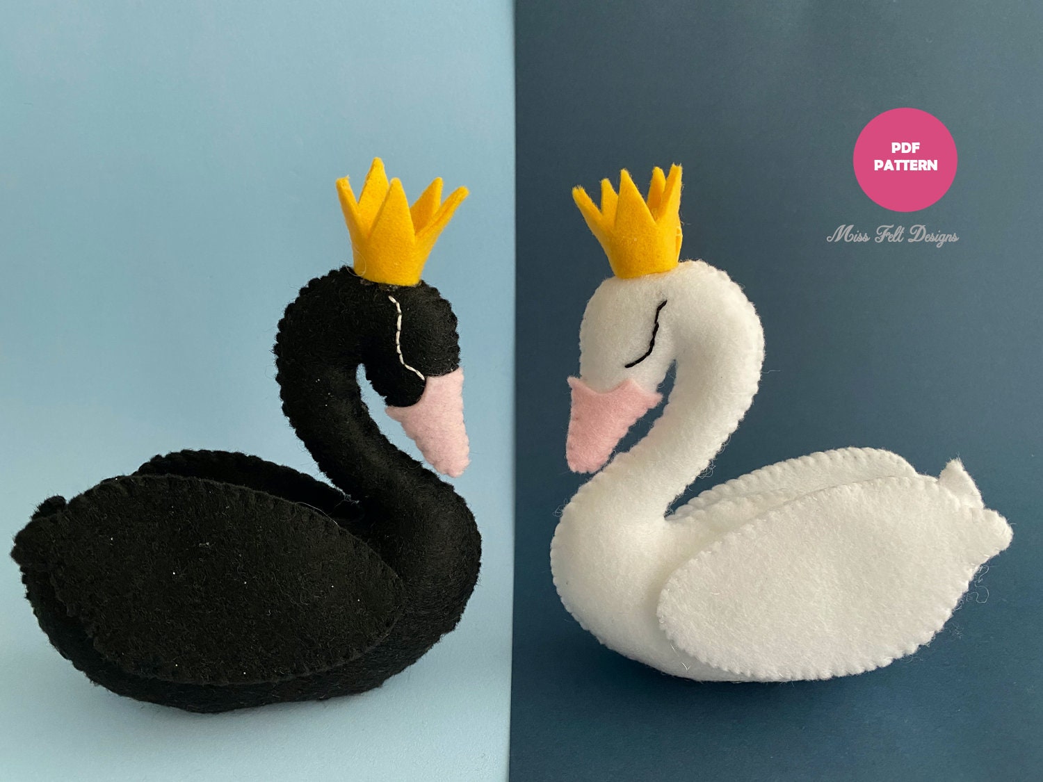 Swan PDF Sewing Pattern Felt Christmas Ornament Holiday | Etsy UK