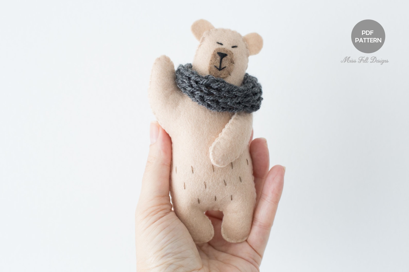 Felt Bear PDF Pattern Woodland Plush Sewing Garland Bear | Etsy