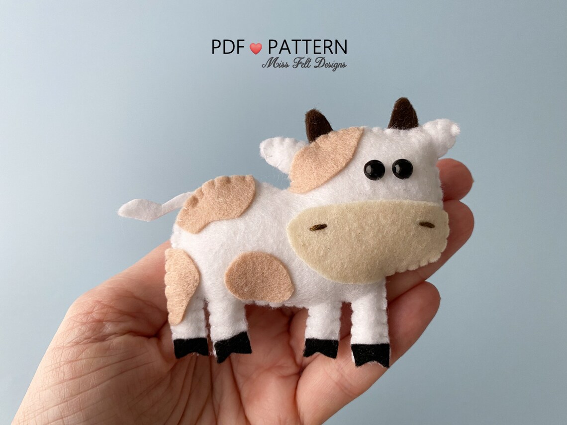 Felt Farm Animal Sewing Pattern, PDF Tutorial, SVG Bonus - Etsy