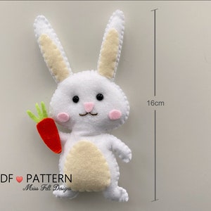 Bunny PDF Pattern Felt, Easter Pattern, Easter Ornaments, Felt Bunny ...