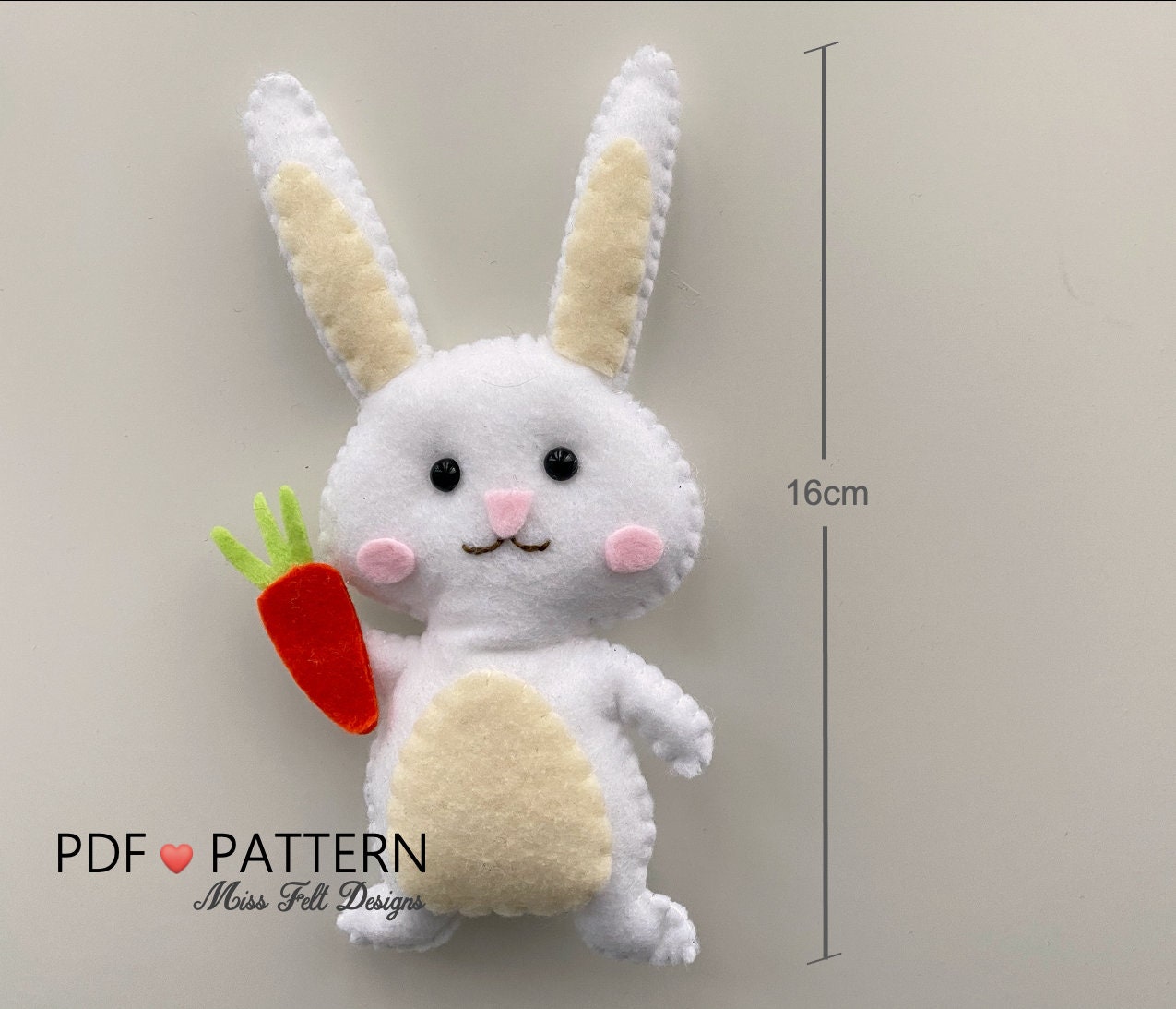 Bunny PDF Pattern Felt, Easter Pattern, Easter Ornaments, Felt Bunny ...