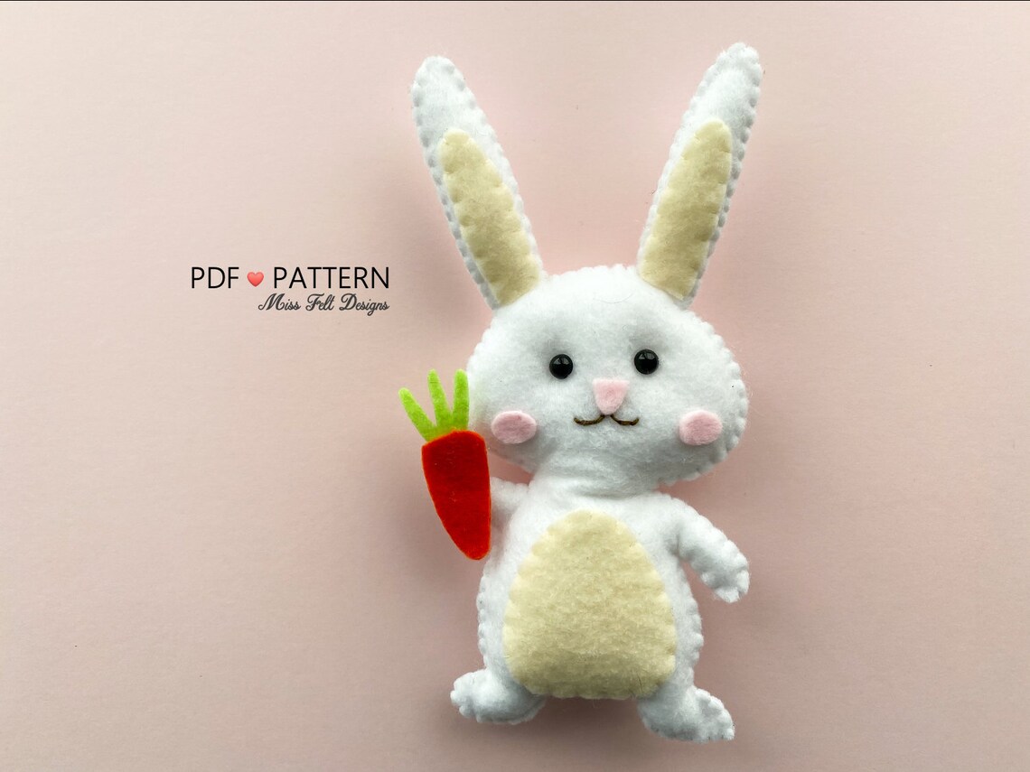 Bunny PDF Pattern Felt, Easter Pattern, Easter Ornaments, Felt Bunny ...
