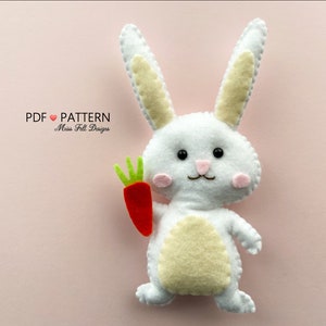 Bunny PDF Pattern Felt, Easter Pattern, Easter Ornaments, Felt Bunny ...
