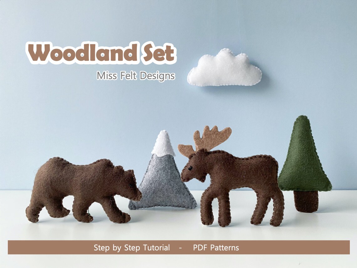 Woodland PDF Felt Sewing Pattern PDF Download Baby Mobile | Etsy
