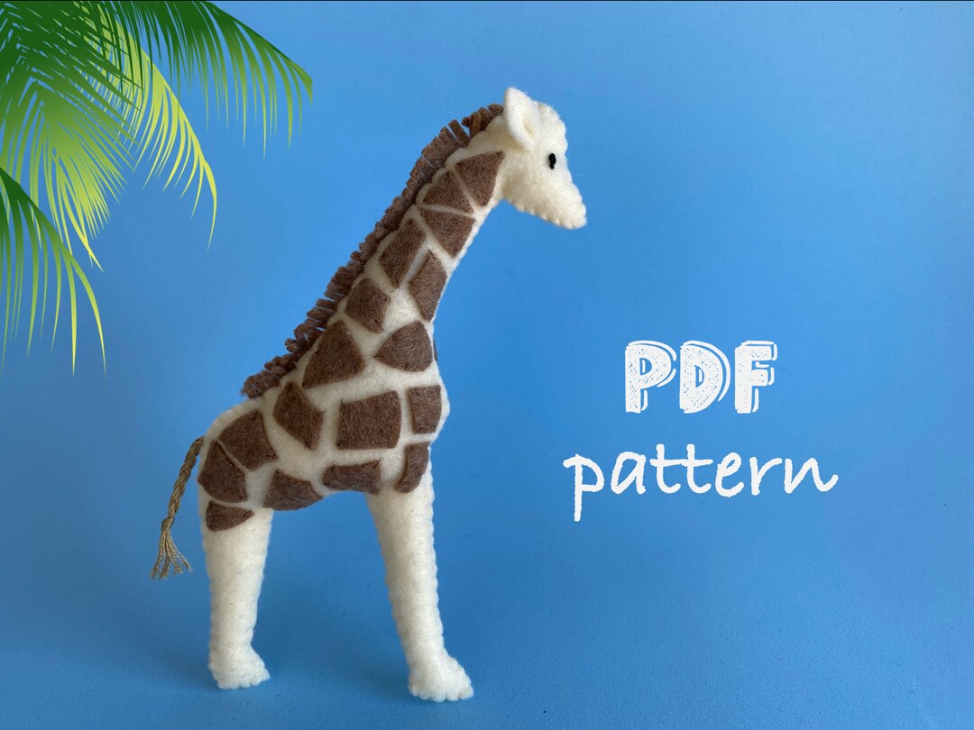 Giraffe PDF Pattern. African Nursery Decor. Jungle Felt Animals. Hand ...