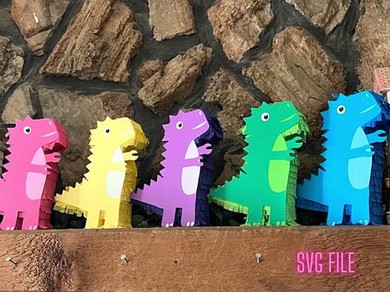 T Rex Mini Piñata SVG File: Dinosaur Party Favor Template (cricut) - Etsy